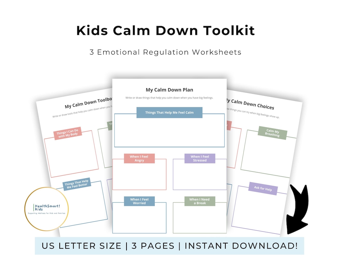 Calm Down Toolkit for Kids Emotional Regulation Worksheets SEL ...