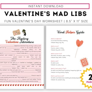 Valentine's Day Mad Libs Mystery Letter Printable Activity - Etsy
