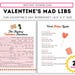 Valentine's Day Mad Libs Mystery Letter Printable Activity - Etsy