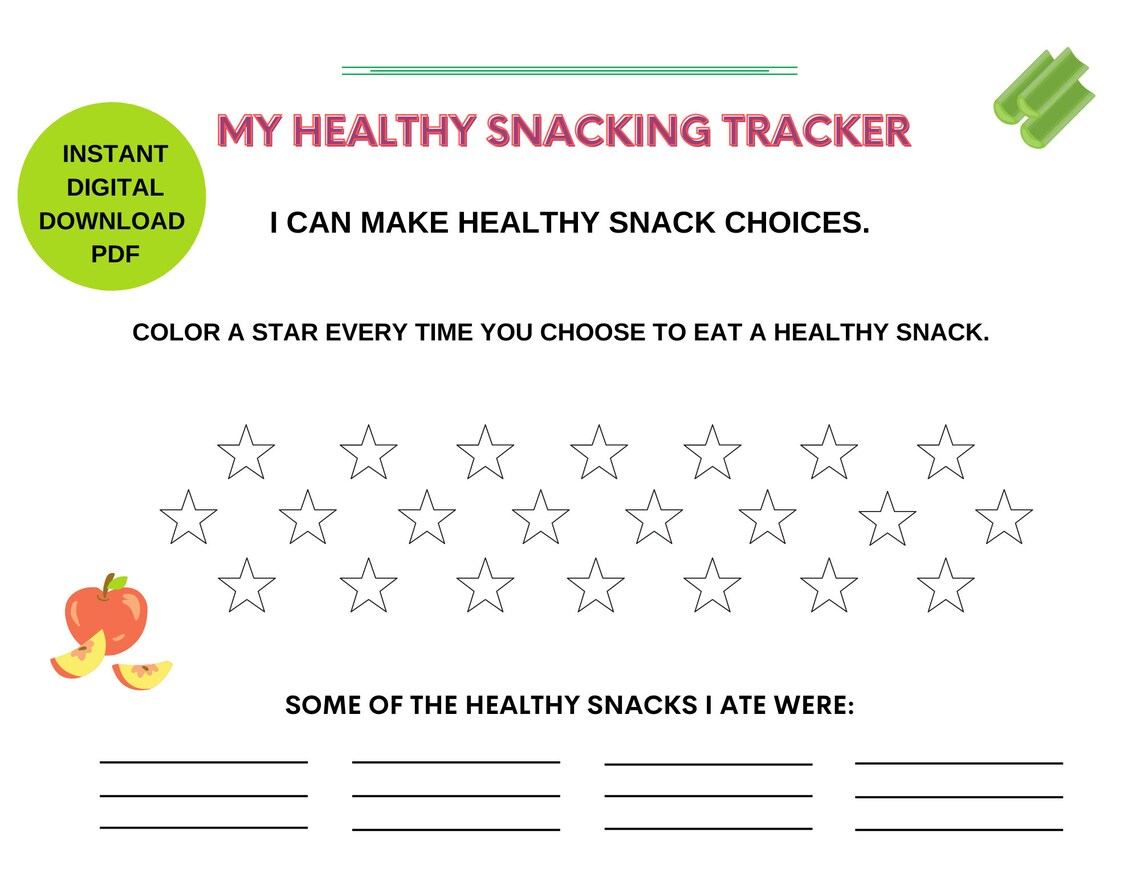 Healthy Snacker Tracker Printable - Etsy