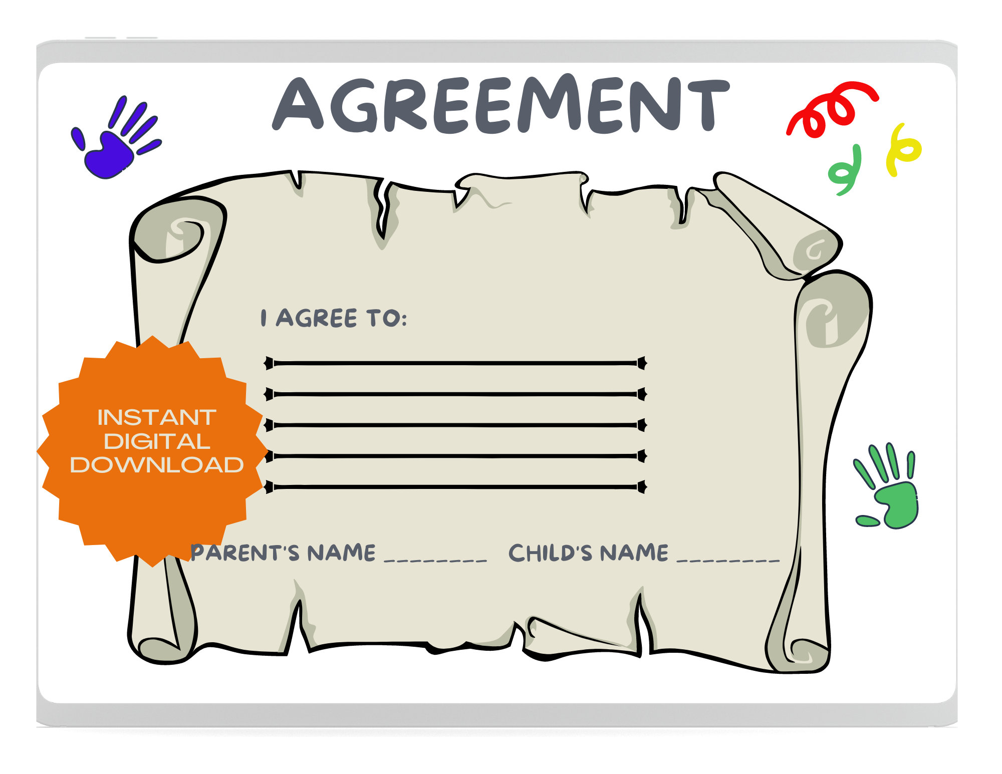 Printable Kids Behavior Contract for Home and School Behavior Contract ...