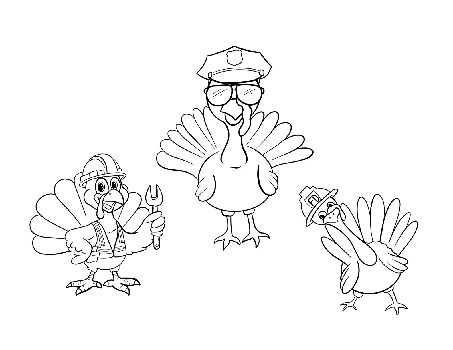 Printable Thanksgiving Coloring Book - Silly Turkey Coloring Fun - Etsy