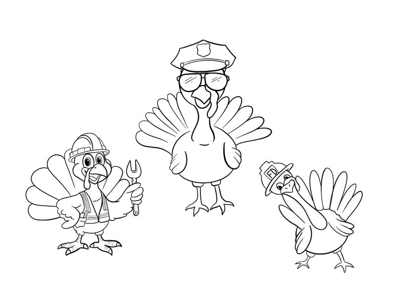 Printable Thanksgiving Coloring Book - Silly Turkey Coloring Fun - Etsy