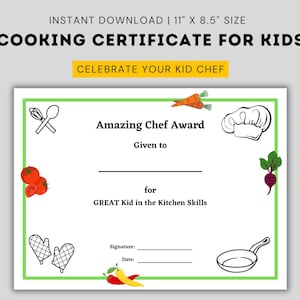 Kid Chef Certificate - Etsy