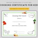 Junior Chef Award Cooking Certificate for Kids - Etsy