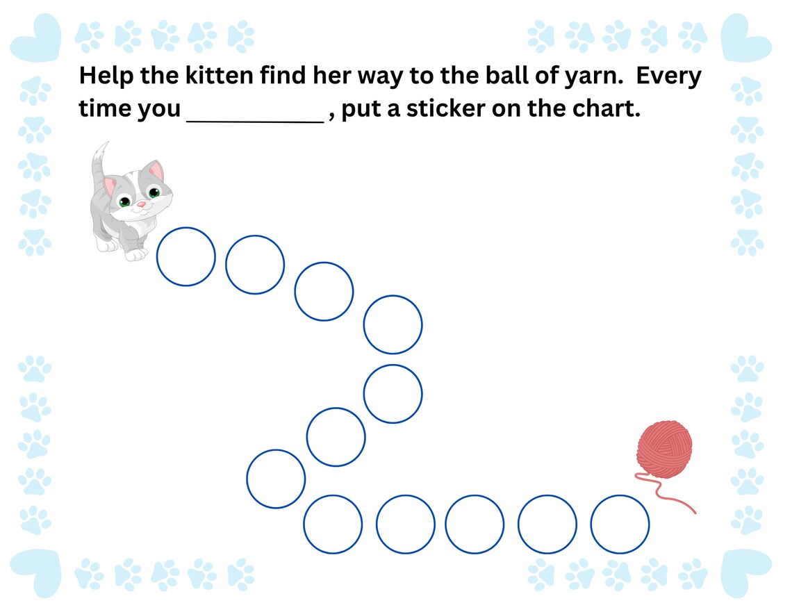 Behavior Tracking Chart for Kids Behavior PDF Tracker for Cat Lovers ...