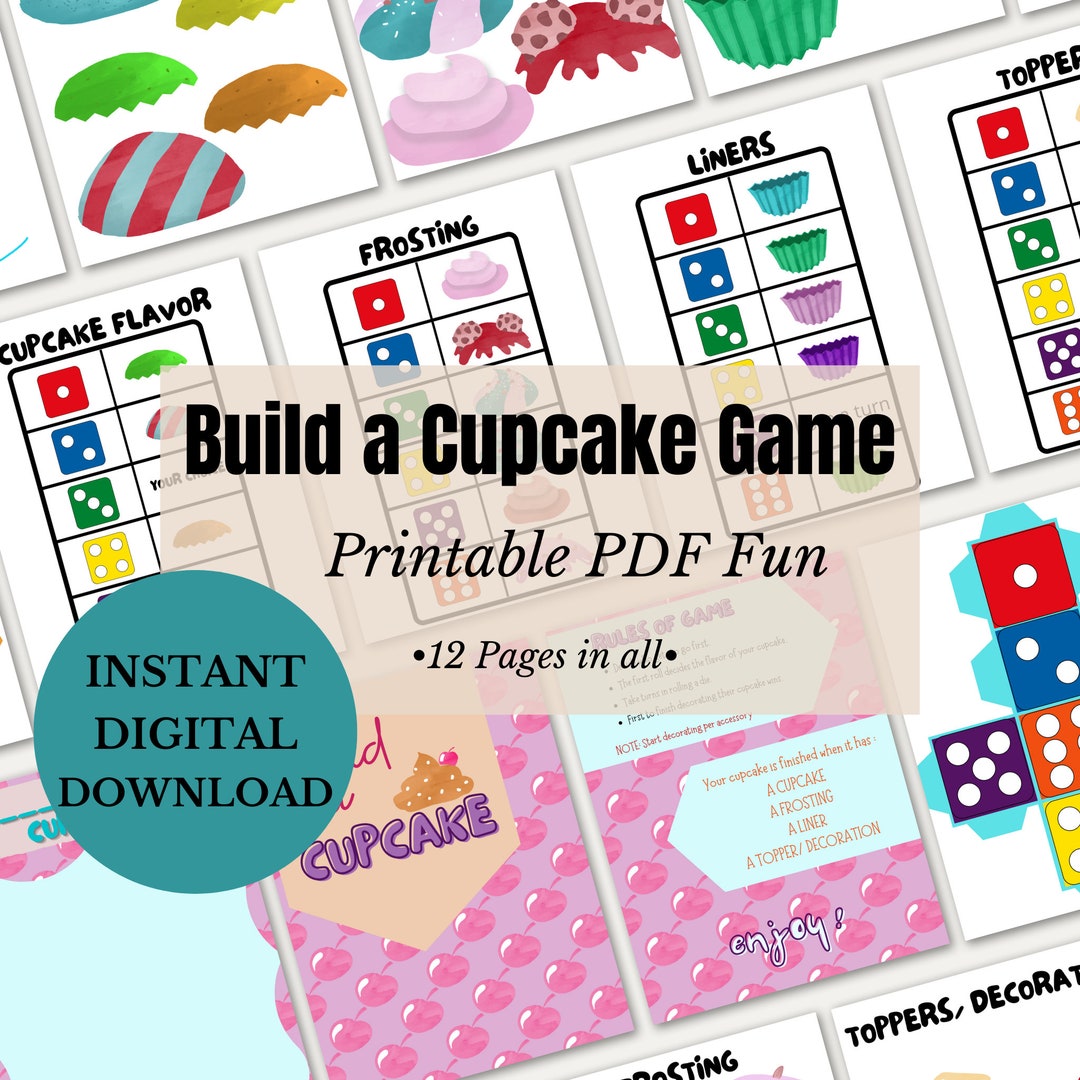 Fun for Kids Build a Cupcake Game Printable Take-along Anywhere Game - Etsy