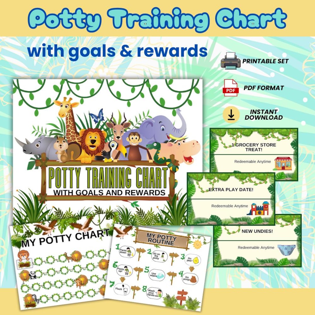 Printable My Potty Training Chart With Goals and Rewards - Etsy