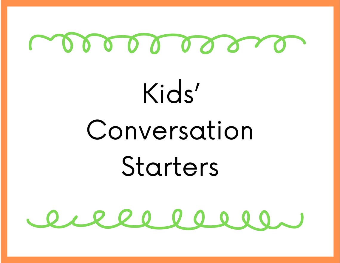 Kids' Conversation Starters - Prompts to Get Kids Talking - Etsy