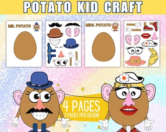 Build A Mr Potato and Mrs Potato | Head and Accessories Dress up Paper ...