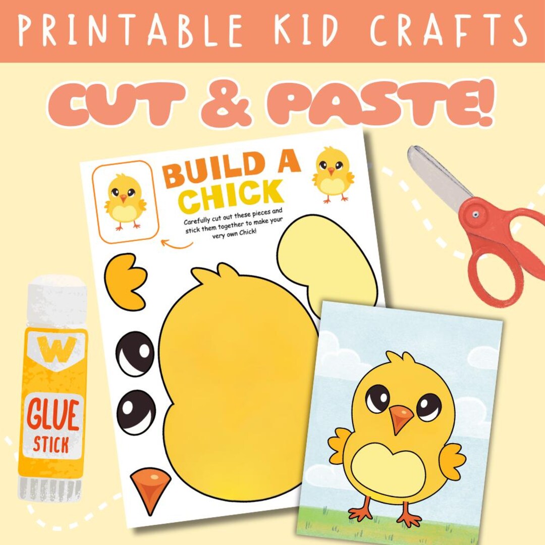Build a Chick Printable Kid Craft - Etsy