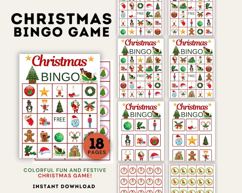 Printable Fun and Festive Christmas Bingo Game for Kids - Etsy