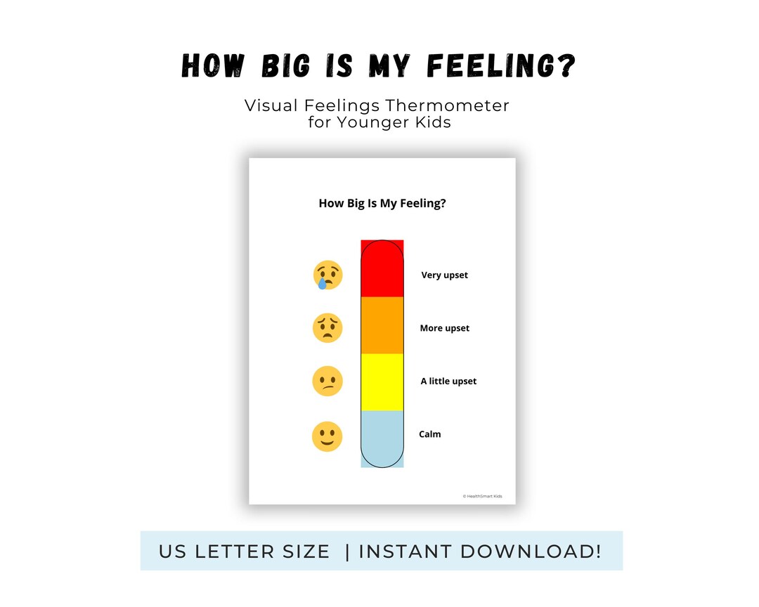 How Big is My Feeling Visual Thermometer Printable for Younger Kids ...