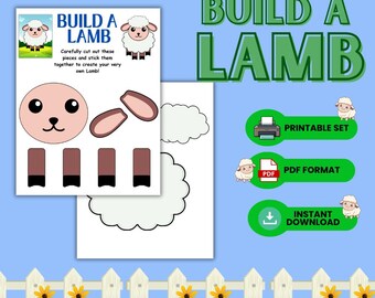 Cute Lamb Paper Craft {with Printable Template}, Spring Craft, Easter ...