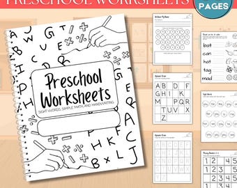 Preschool Worksheets Bundle: Letters, Numbers, Shapes, Objects, and ...