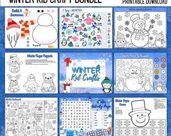 Winter Kid Craft Bundle Kids Coloring Pages Kids Activity Pages Color ...