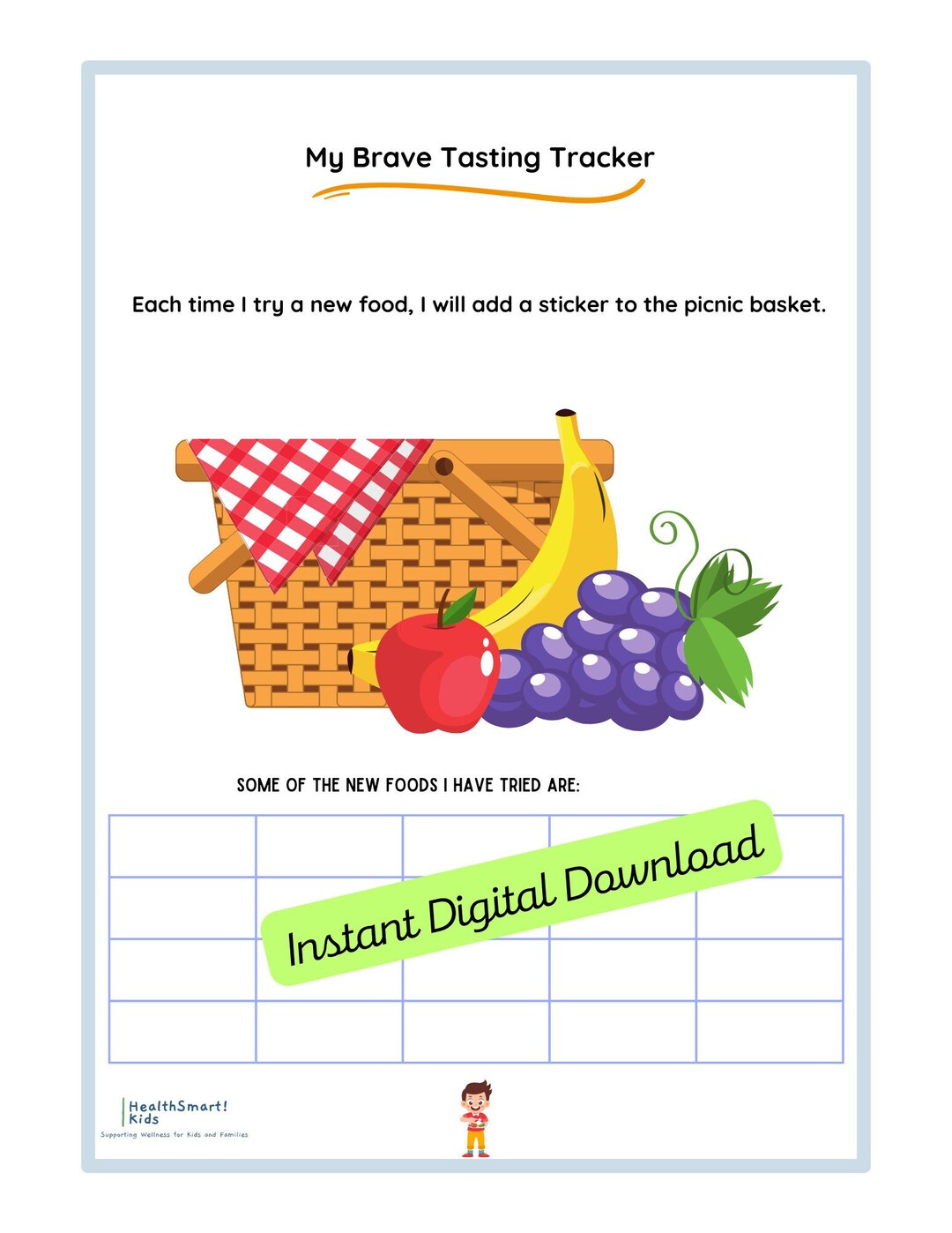 Trying New Foods Chart, Picky Eater Chart for Kids - Etsy