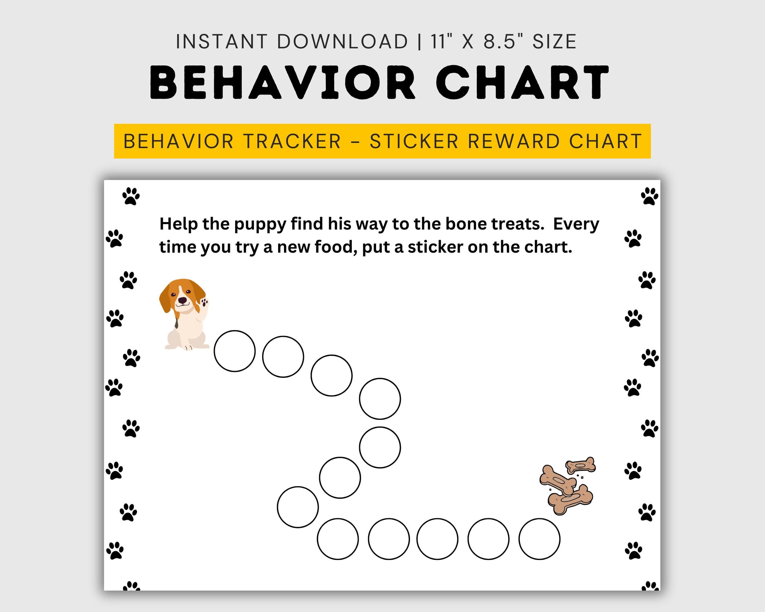 Printable Behavior Tracker Chart for Kids, Fun Puppy-theme - Etsy