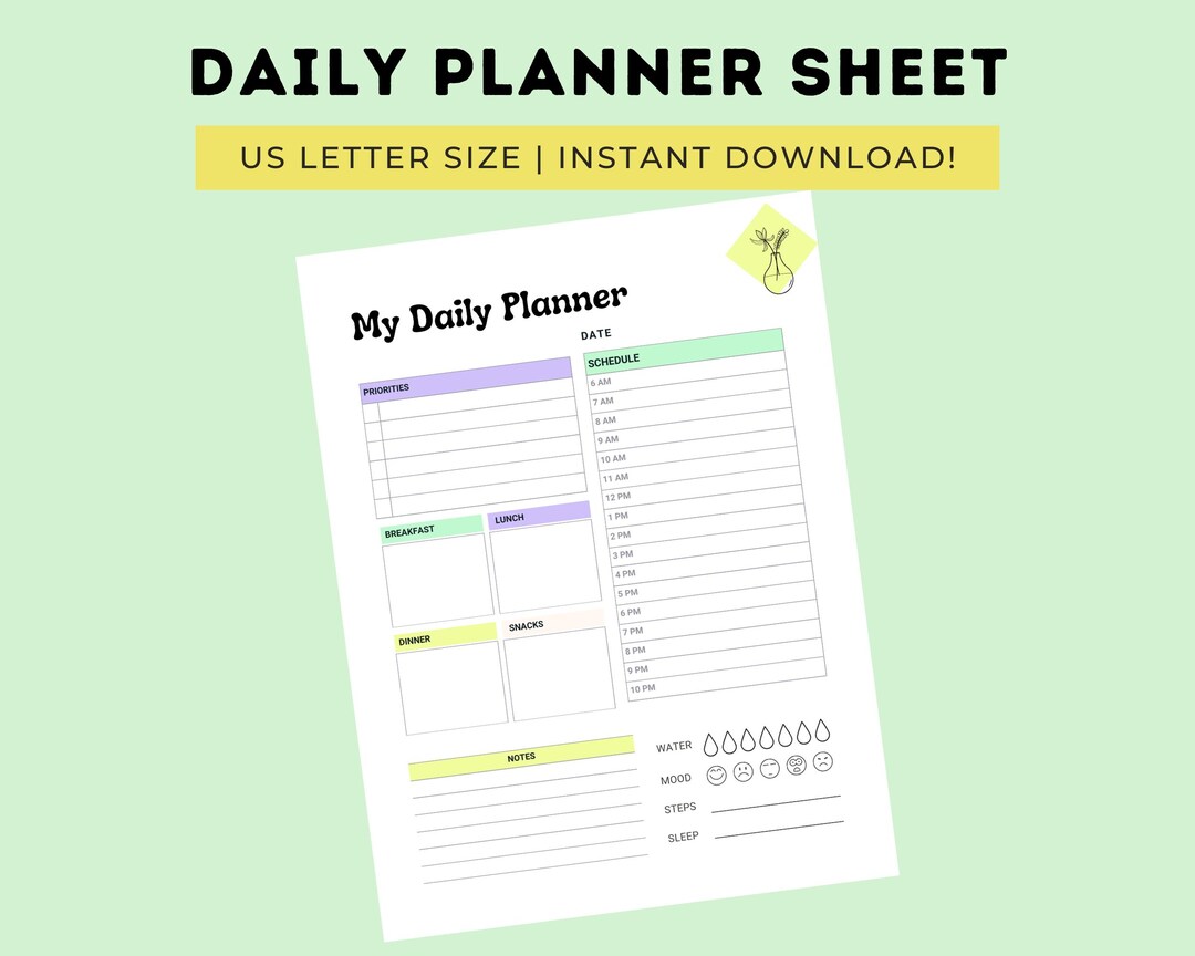 Printable My Daily Planner PDF - Etsy