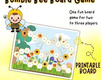 Bumble Bee Board Game Printable, Printable Game, Learning, Digital ...