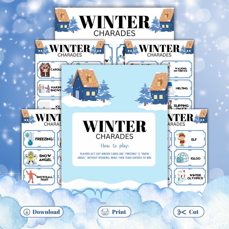 Printable Winter Charades Game - Etsy