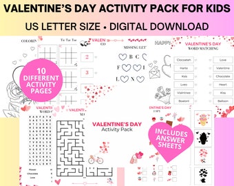 Valentine's Day Printable Activities | Valentine's Day Printable Bundle ...