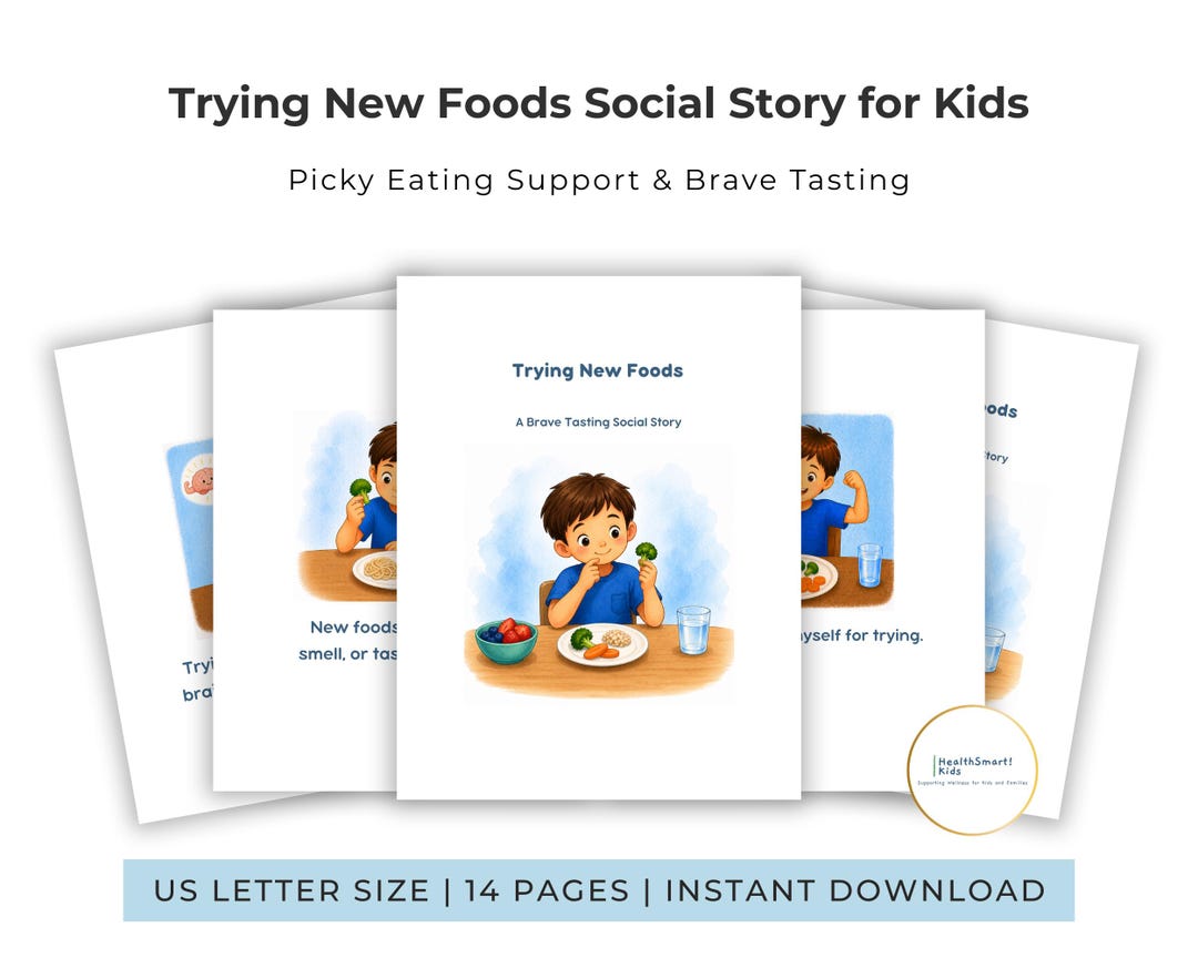 Trying New Foods Social Story Kids Brave Tasting Picky Eating Printable ...