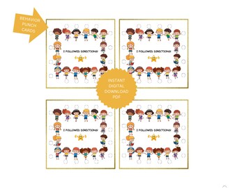 Printable Punch Reward Cards for Kids Set of 5 Colorful Themes Fun ...
