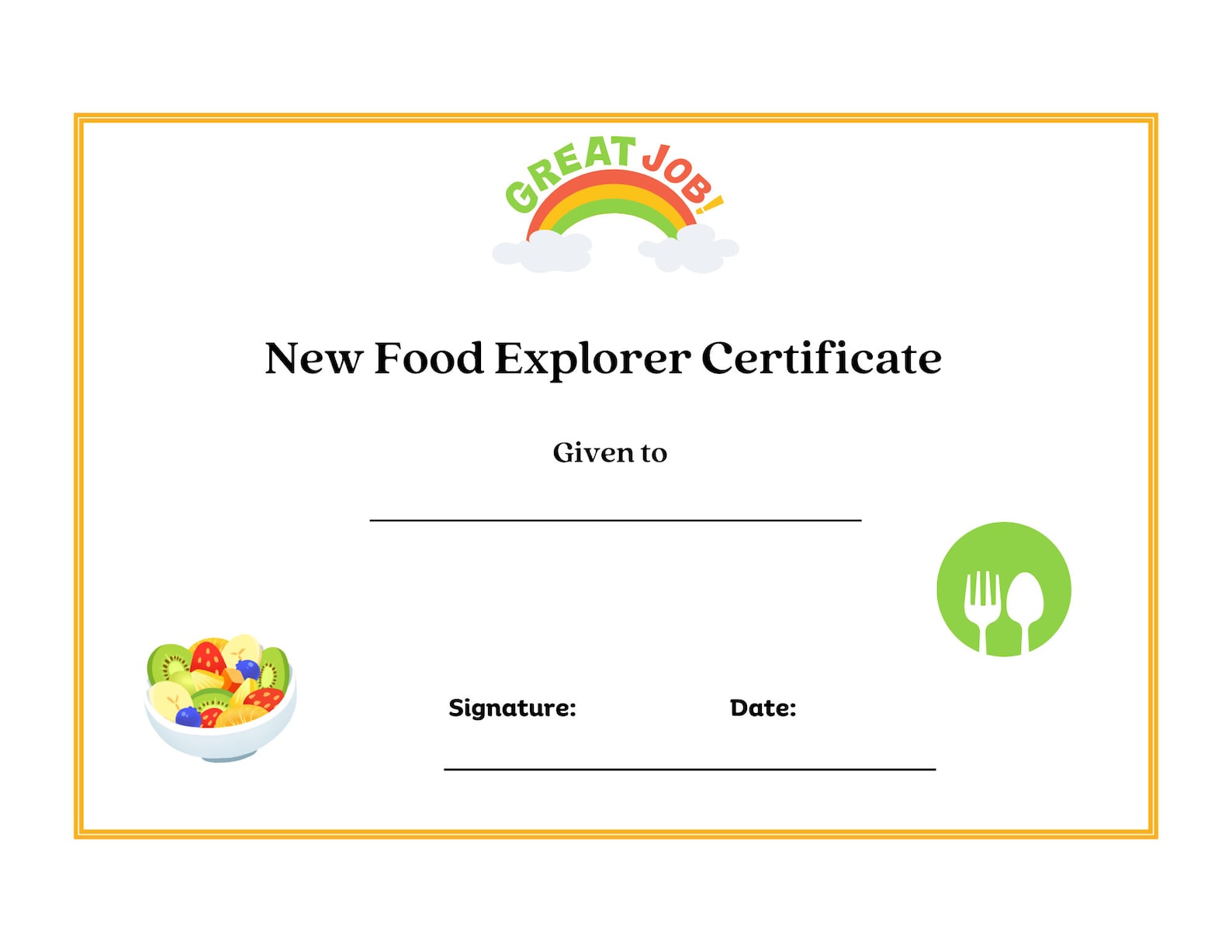 Healthy Eating Certificates, Food Fun Awards for Kids - Etsy