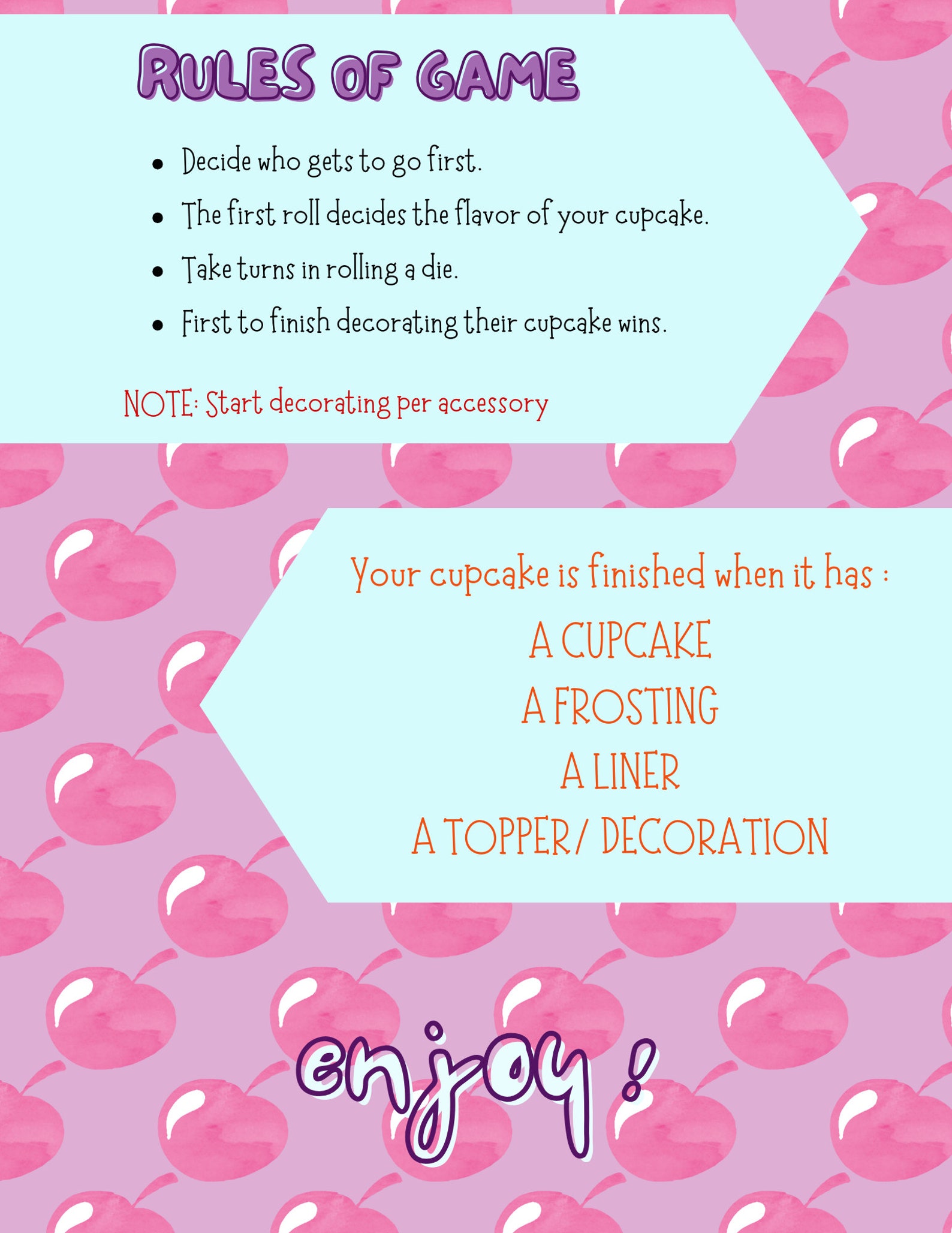 Fun for Kids Build a Cupcake Game Printable Take-along Anywhere Game - Etsy