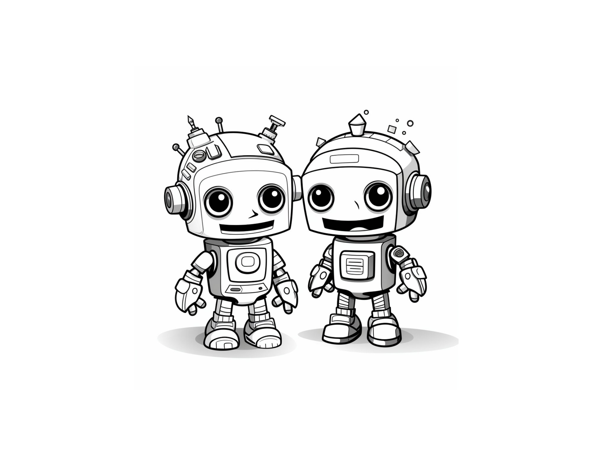 Robot Buddies Coloring Pages Bundle - Etsy