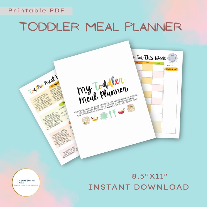 Meal Plan Printable Toddler - Etsy UK