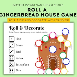 Printable Roll-a-gingerbread-house Game - Etsy