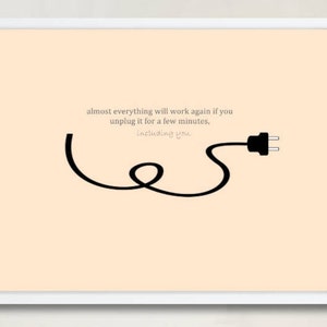 Unplug Unplug Art Instant Download Digital Art Download - Etsy Hong Kong