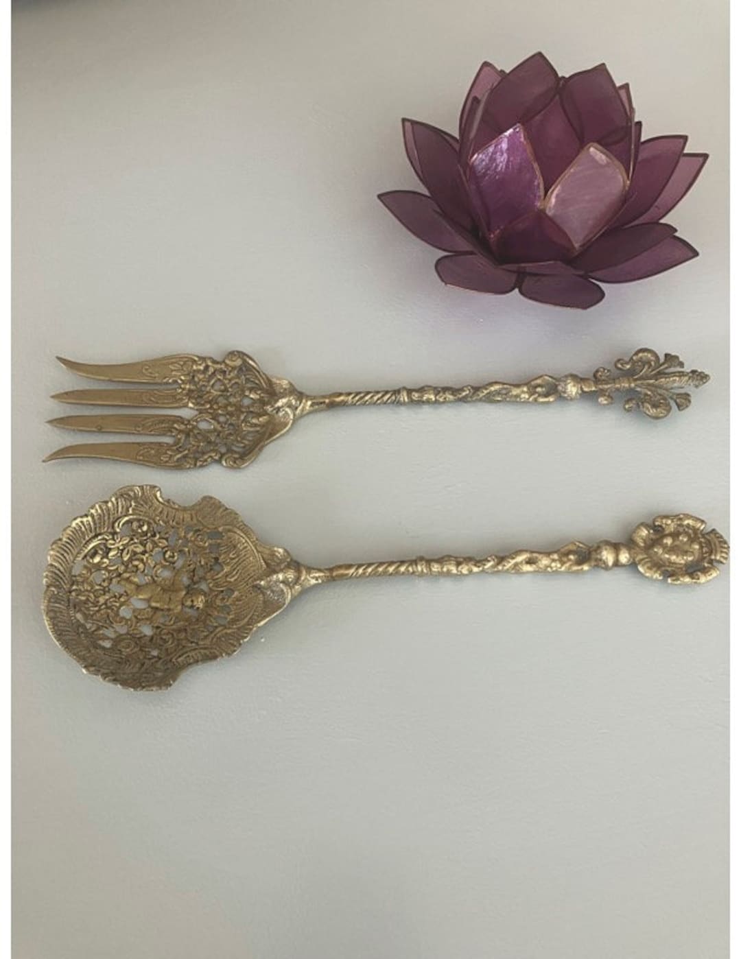 Vintage Bellini Marked Decorative Italian Cherub Serving Utensils ...