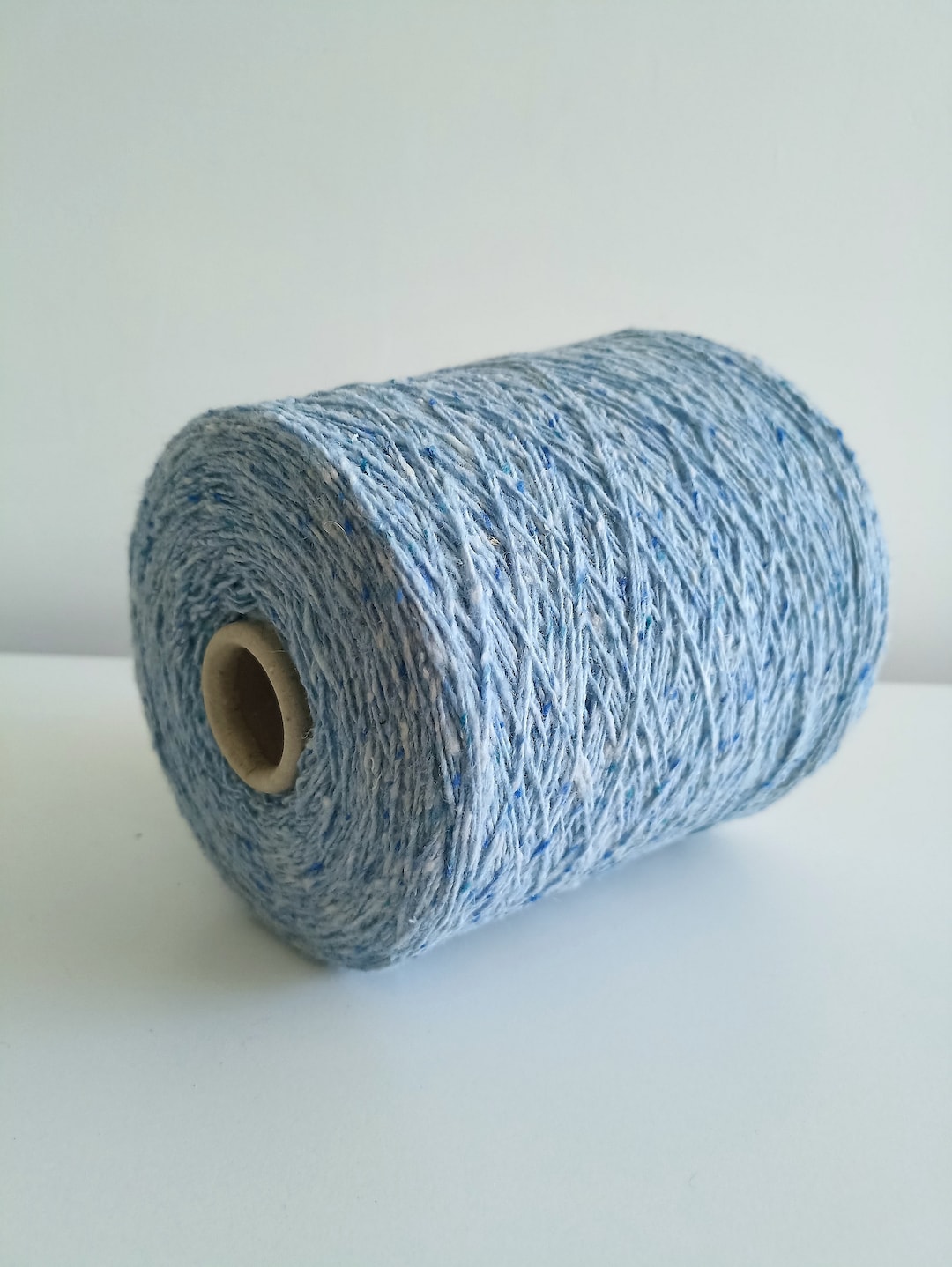 Blue Tweed Yarn Lambswool Yarn on Cone Soft Tweed Yarn Cake for Hand ...