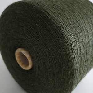 Green Wool Yarn Lambswool Lace Yarn on Cone Weaving Thread Green Wool ...
