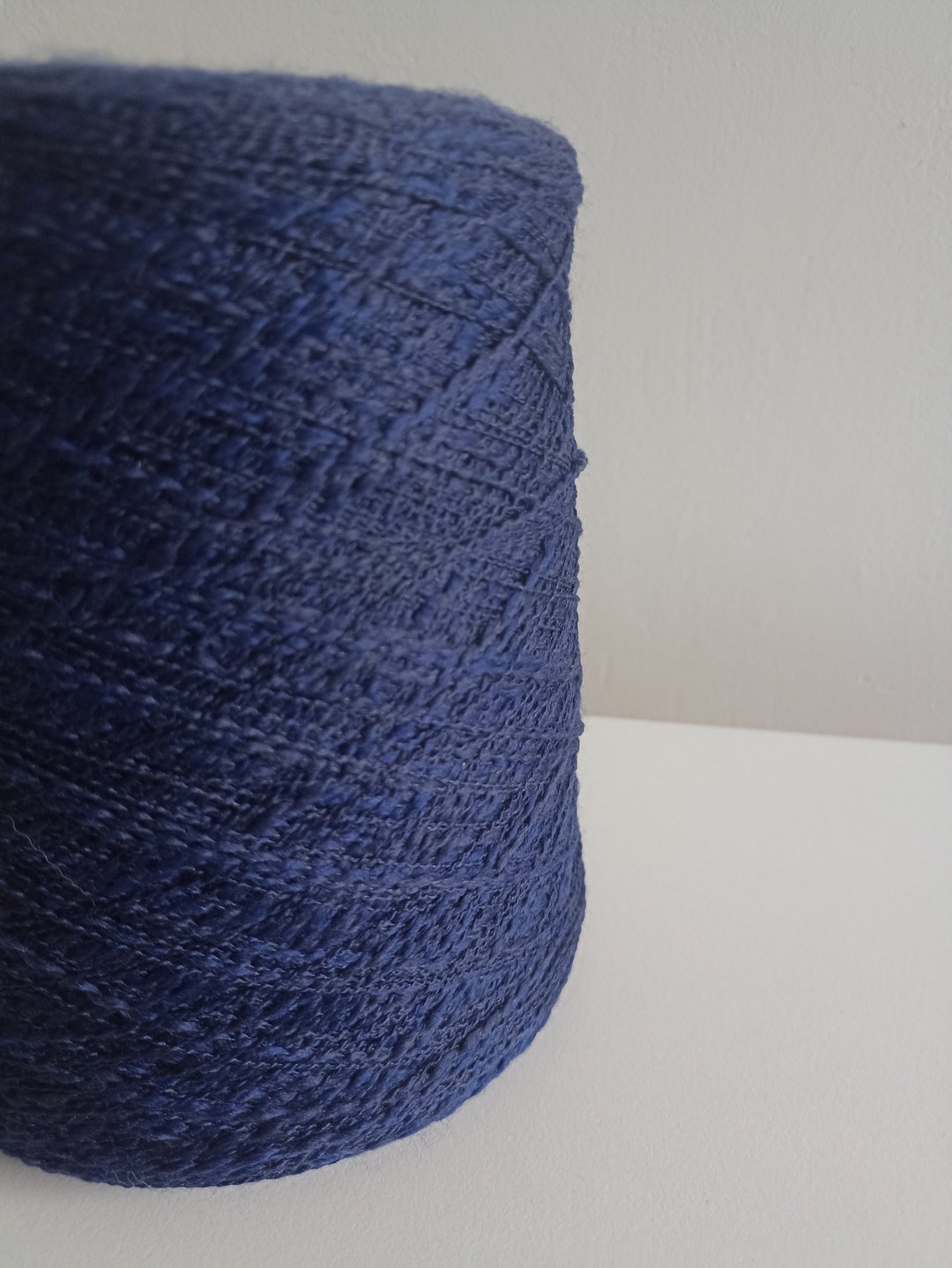 Navy Blue Acrylic Yarn Fancy Flammè Vegan Yarn on Cone Navy Fantasy ...