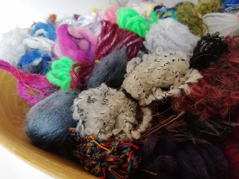 Scrap Fiber Yarn Embellishments Amigurumi Weaving Junk Journal | Etsy