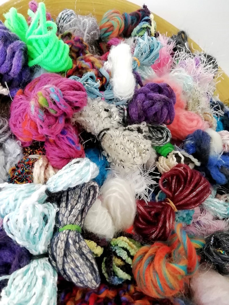 Scrap Fiber Yarn Embellishments Amigurumi Weaving Junk Journal | Etsy