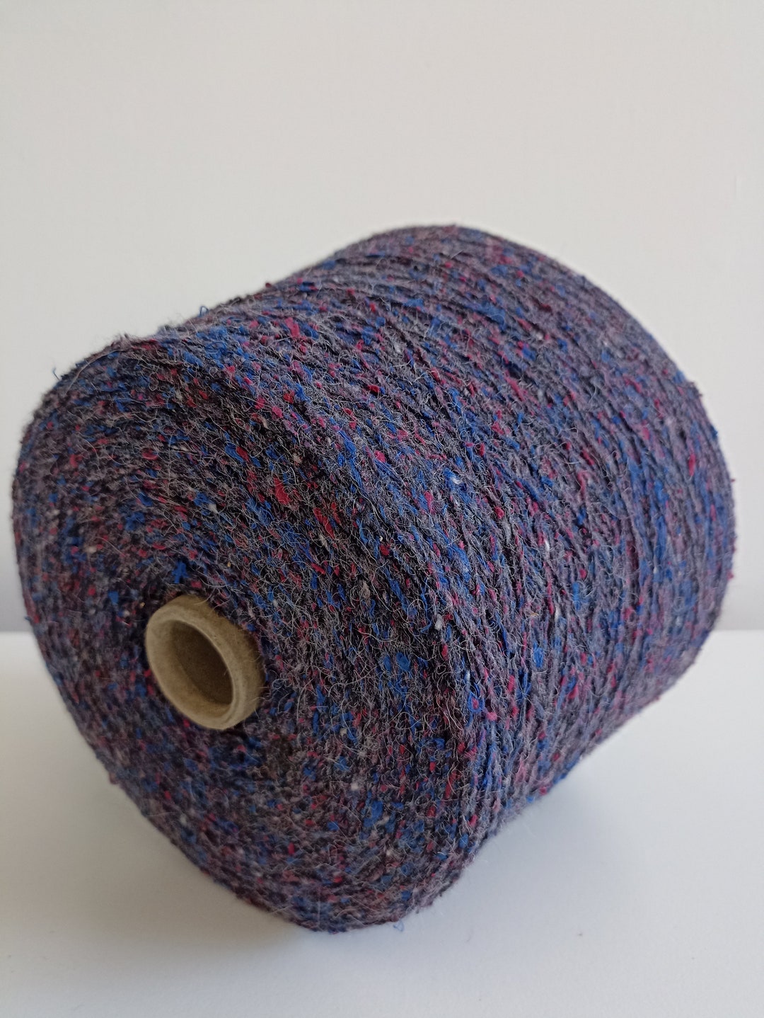 Tweed Yarn Luxury Purple Tweed Silk and Merino Wool Tweed Yarn on Cone ...