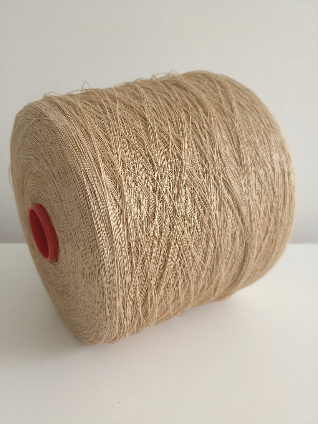 Linen Yarn 100% Linen Thread Natural Gold Beige Linen Yarn on Cone ...