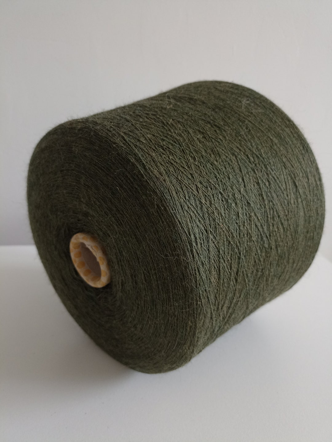 Green Wool Yarn Lambswool Lace Yarn on Cone Weaving Thread Green Wool ...