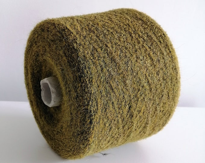 Alpaca Merino Wool Luxury Boucle Yarn on Cone Olive Green Yarn Cake ...