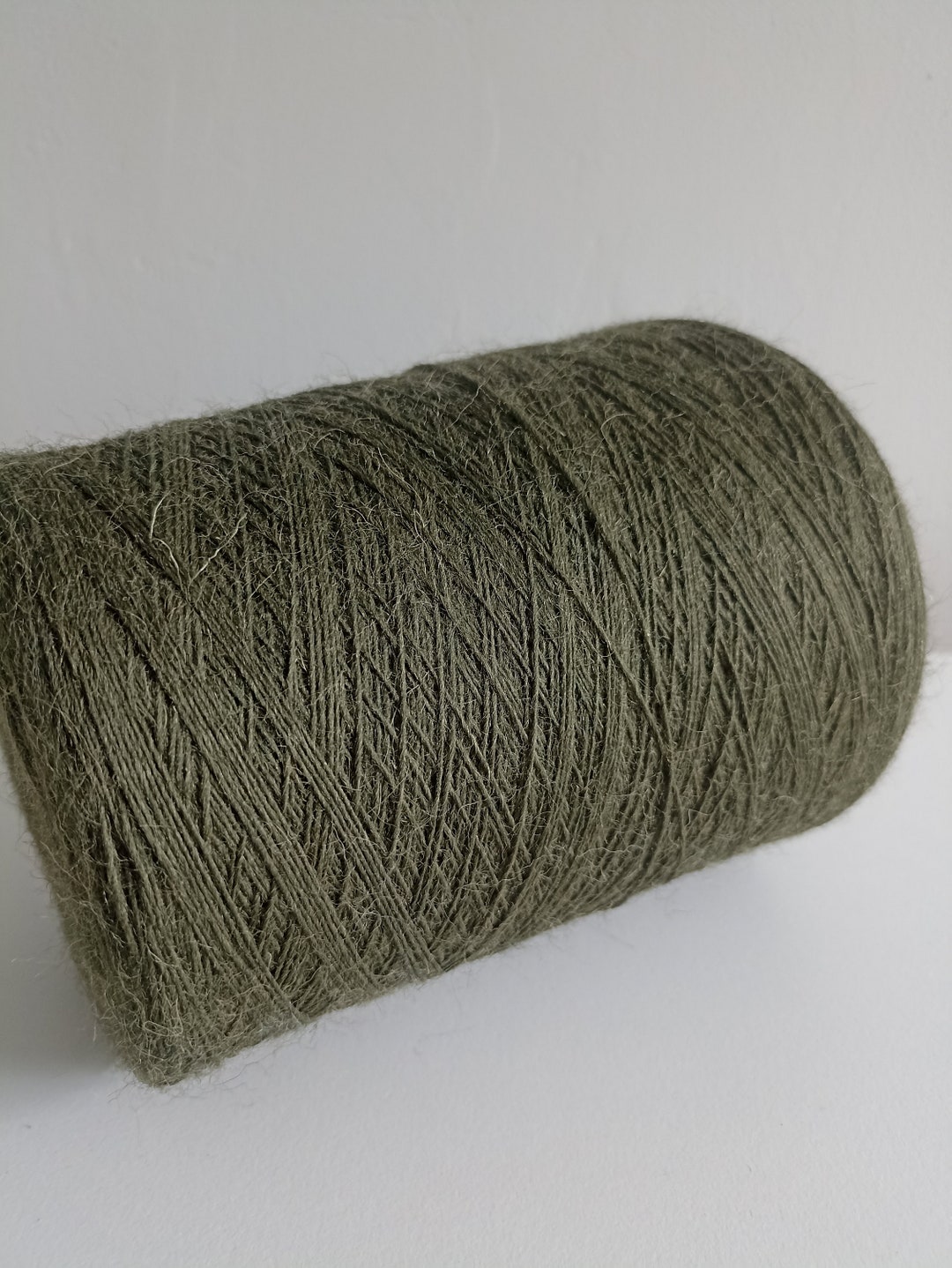 Green Wool Yarn on Cone Light Worsted Wool Yarn for Hand and Machine ...