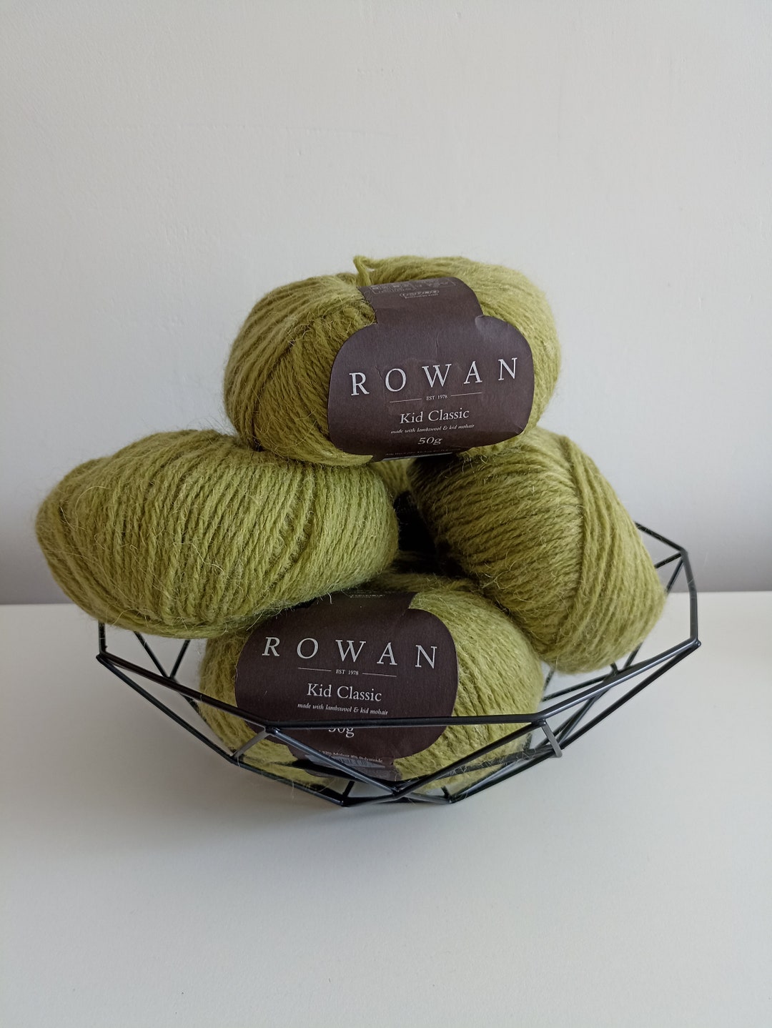 Green Lambswool Yarn Rowan Kid Classic Luxury Soft Aran Weight Yarn ...