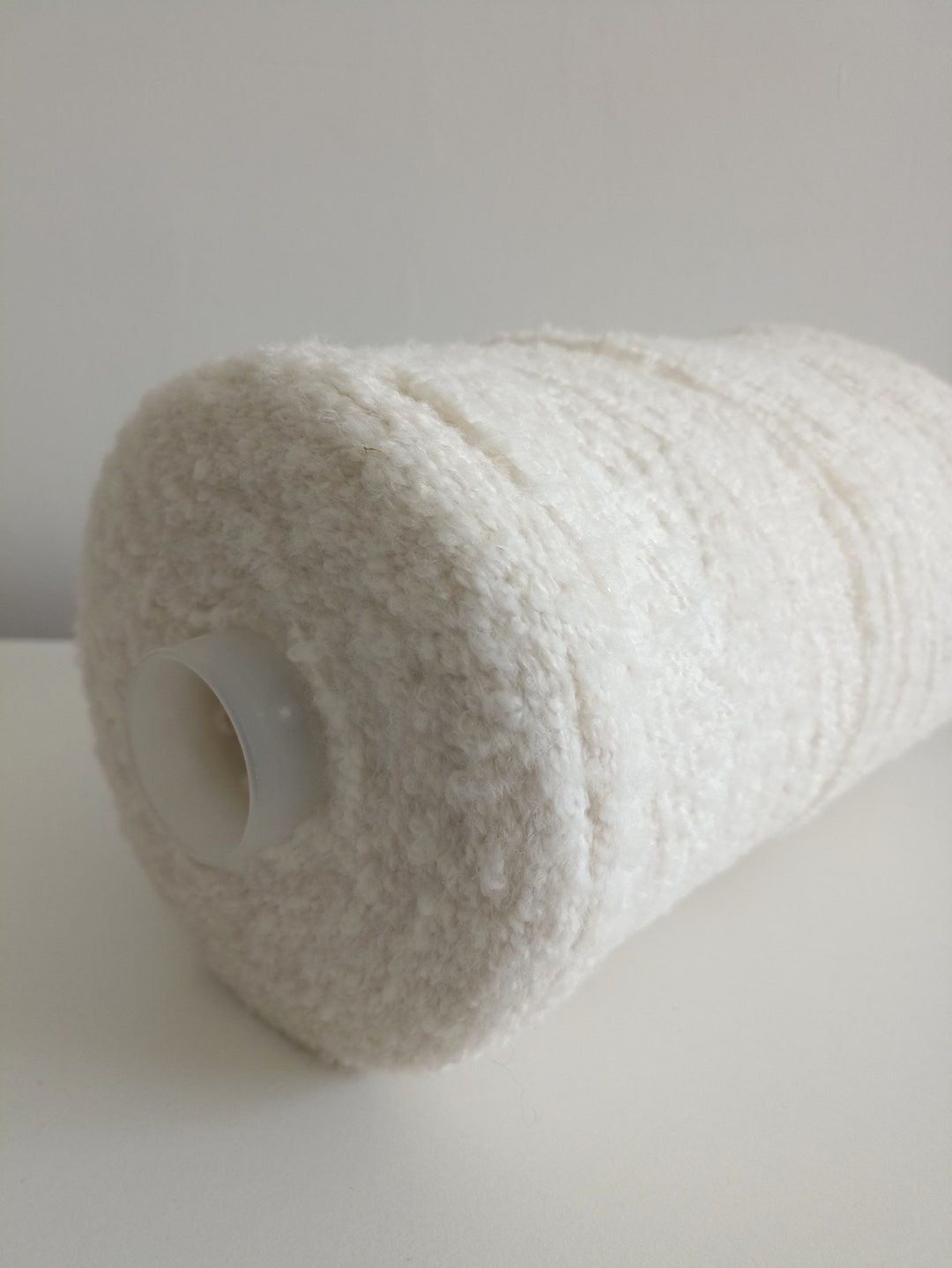 Soft Alpaca and Merino Wool Luxury Loop Boucle Art Yarn on Cone White ...