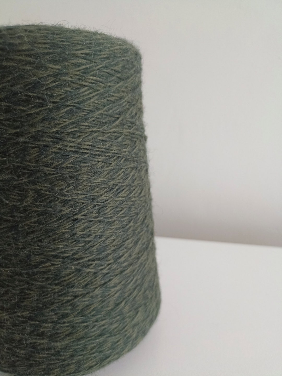 Weaving Wool Yarn on Cone Swamp Green 100%natural Mouline Yarn Yarn ...