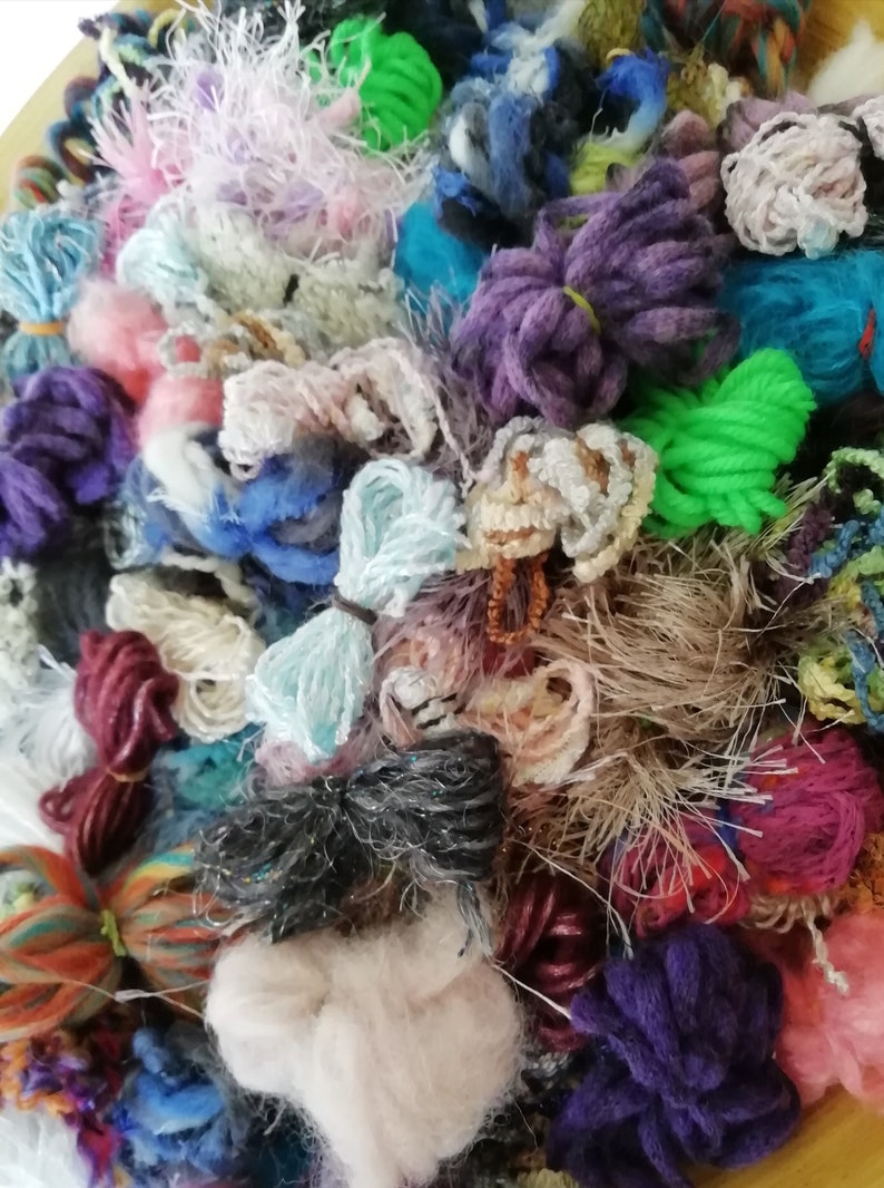 Scrap Fiber Yarn Embellishments Amigurumi Weaving Junk Journal | Etsy