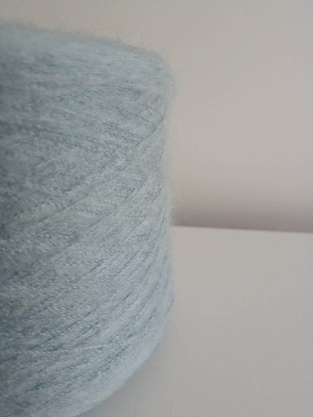 Luxury Mohair Yarn Cake Gift Mohair Yarn on Cone Ice Blue Soft Yarn for ...